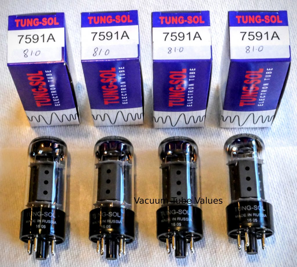 Tung-Sol Factory Platinum Matched QUAD (FOUR) 7591A 7591 - Vacuum Tube ...