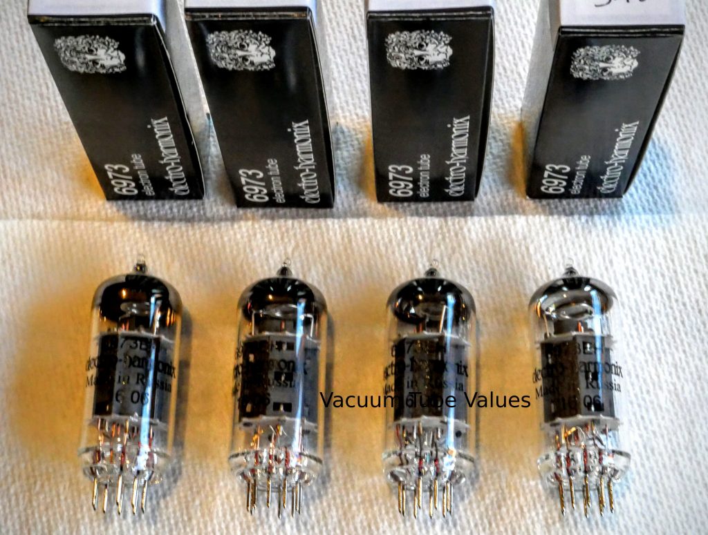 Electro-Harmonix Factory Platinum Matched QUAD (FOUR) 6973 Power Tubes - Vacuum Tube Values