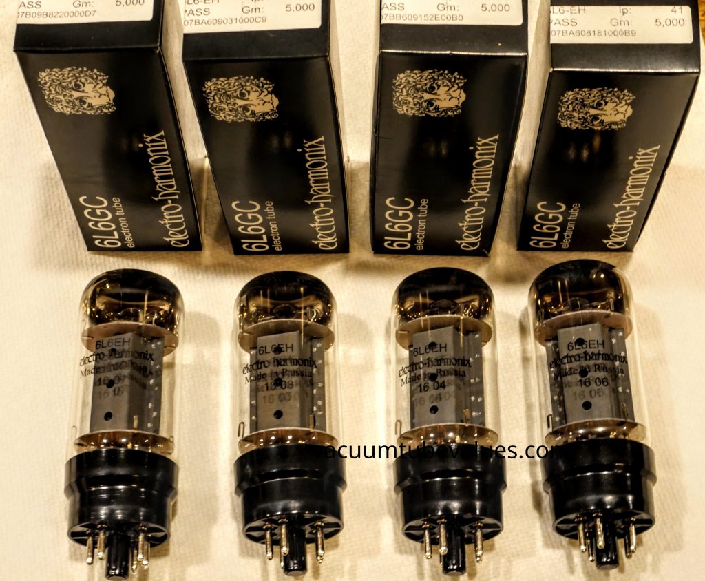 Electro-Harmonix Factory Platinum Matched PAIR (TWO) 6L6GC 6L6 6L6EH EH Power Tubes - Vacuum ...