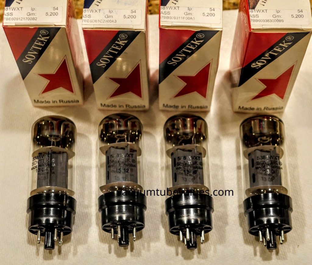 Sovtek Factory Platinum Matched QUAD (FOUR) 5881WXT Power Tubes ...
