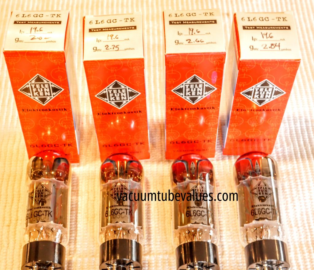 QUAD (FOUR) Factory Matched Telefunken Elektroakustic 6L6 6L6GC-TK Black Diamond Tubes - Vacuum ...
