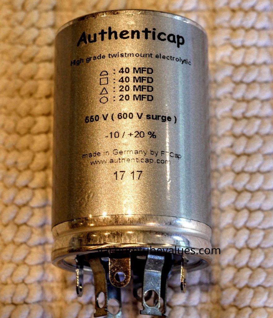 ONE 40-40-20-20 MFD 550V Twist Lock Capacitor Authenticap KTL-14 ...