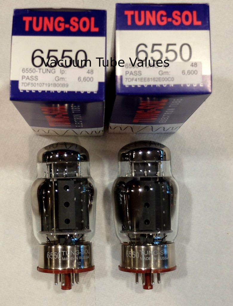 TUNG-SOL PAIR FACTORY PLATINUM MATCHED 6550 - Vacuum Tube Values