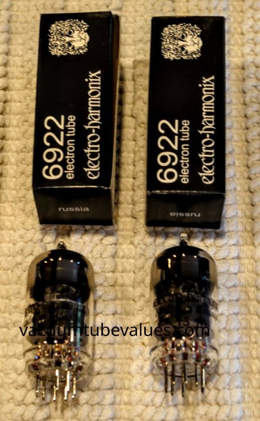 Electro-Harmonix MATCHED PAIR (TWO) 6922 Preamp Tubes - Vacuum Tube Values