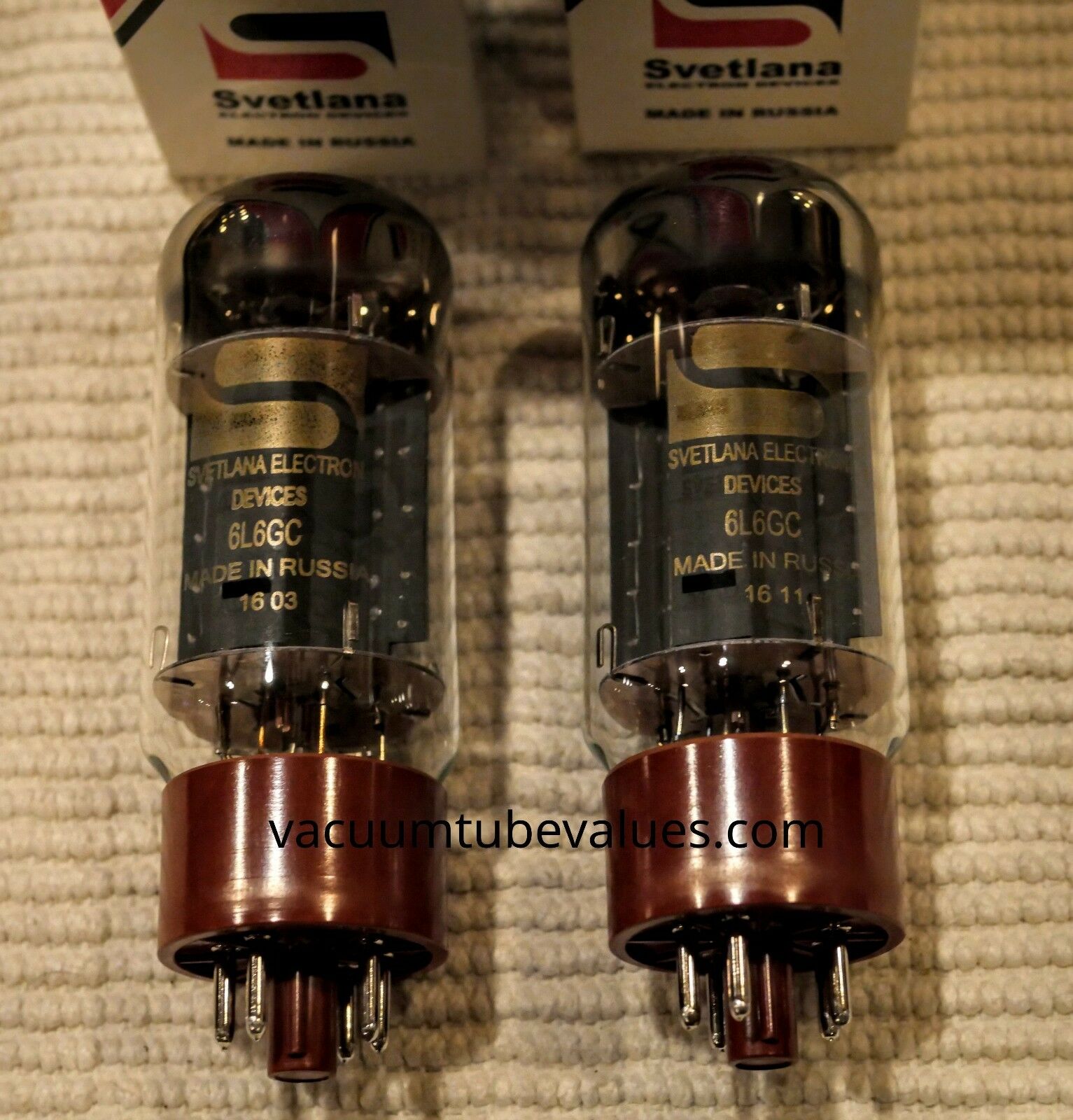 PAIR (TWO) Factory Platinum Matched Svetlana 6L6GC 6L6 Tube - Vacuum Tube Values