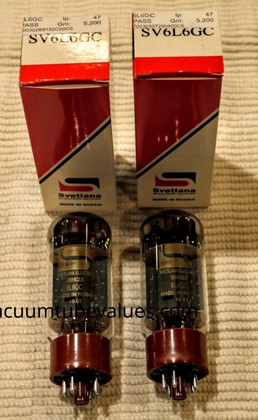 PAIR (TWO) Factory Platinum Matched Svetlana 6L6GC 6L6 Tube - Vacuum Tube Values